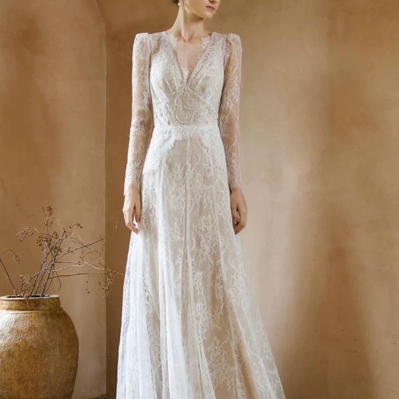 Long Sleeve Sexy Wedding Dresses Etsy