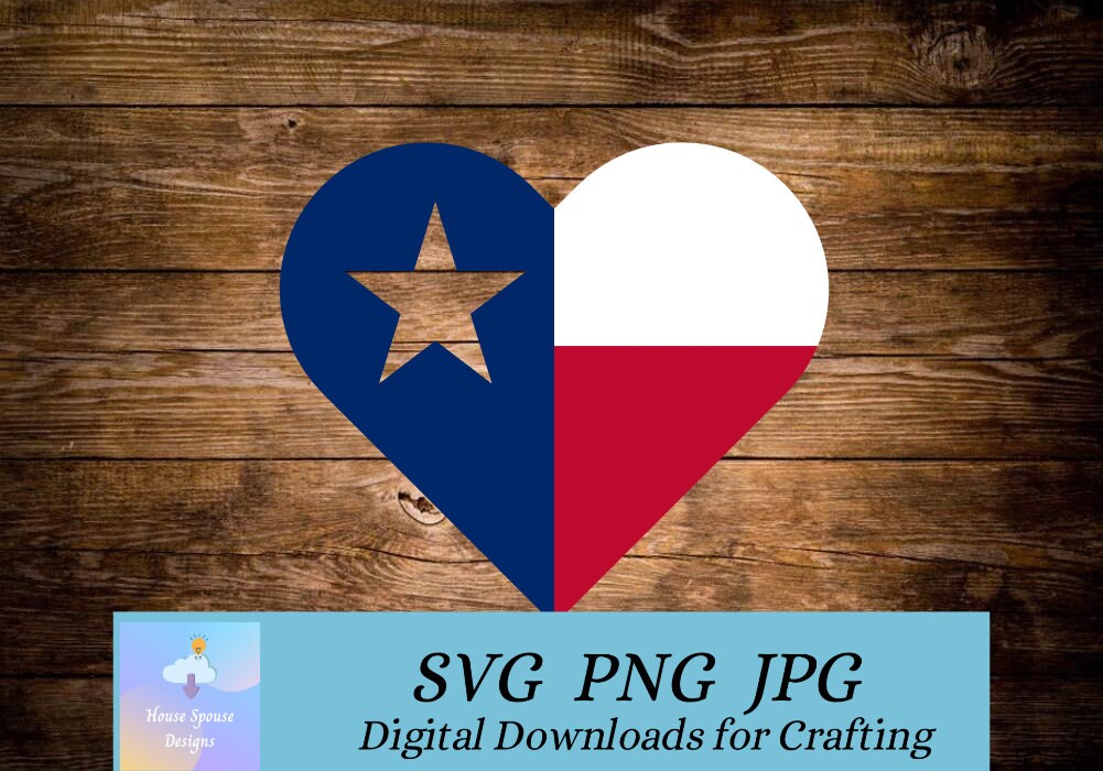 Texas Flag Heart SVG - Etsy