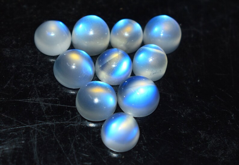 Natural Blue Moon Stone, Blue Moonstone Round, Moon Stone Round, 11pcs ...