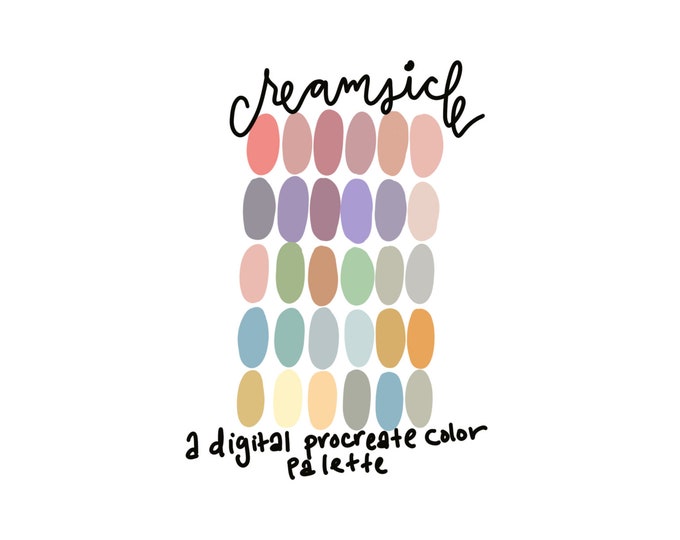 Procreate Creamsicle Color Palette/spring/summer Color Palettes/color ...