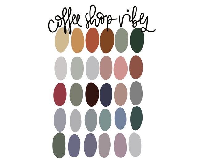 Coffee Shop Vibes- PROCREATE COLOR PALETTE | Color Swatches, iPad ...