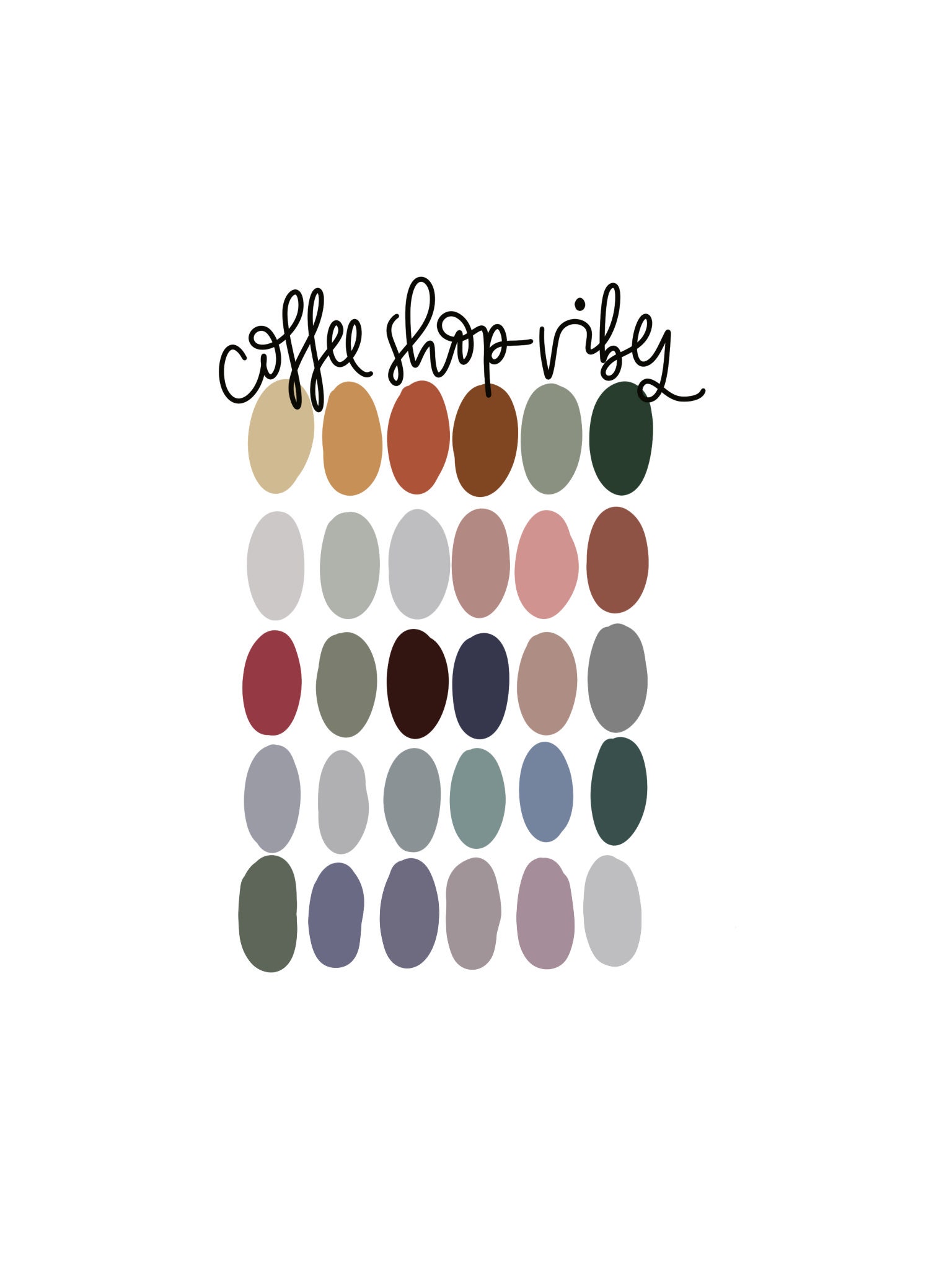Coffee Shop Vibes PROCREATE COLOR PALETTE Color Swatches - Etsy