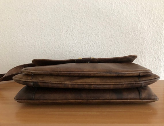Goldpfeil Shoulder Bag Leather Brown Vintage Gem