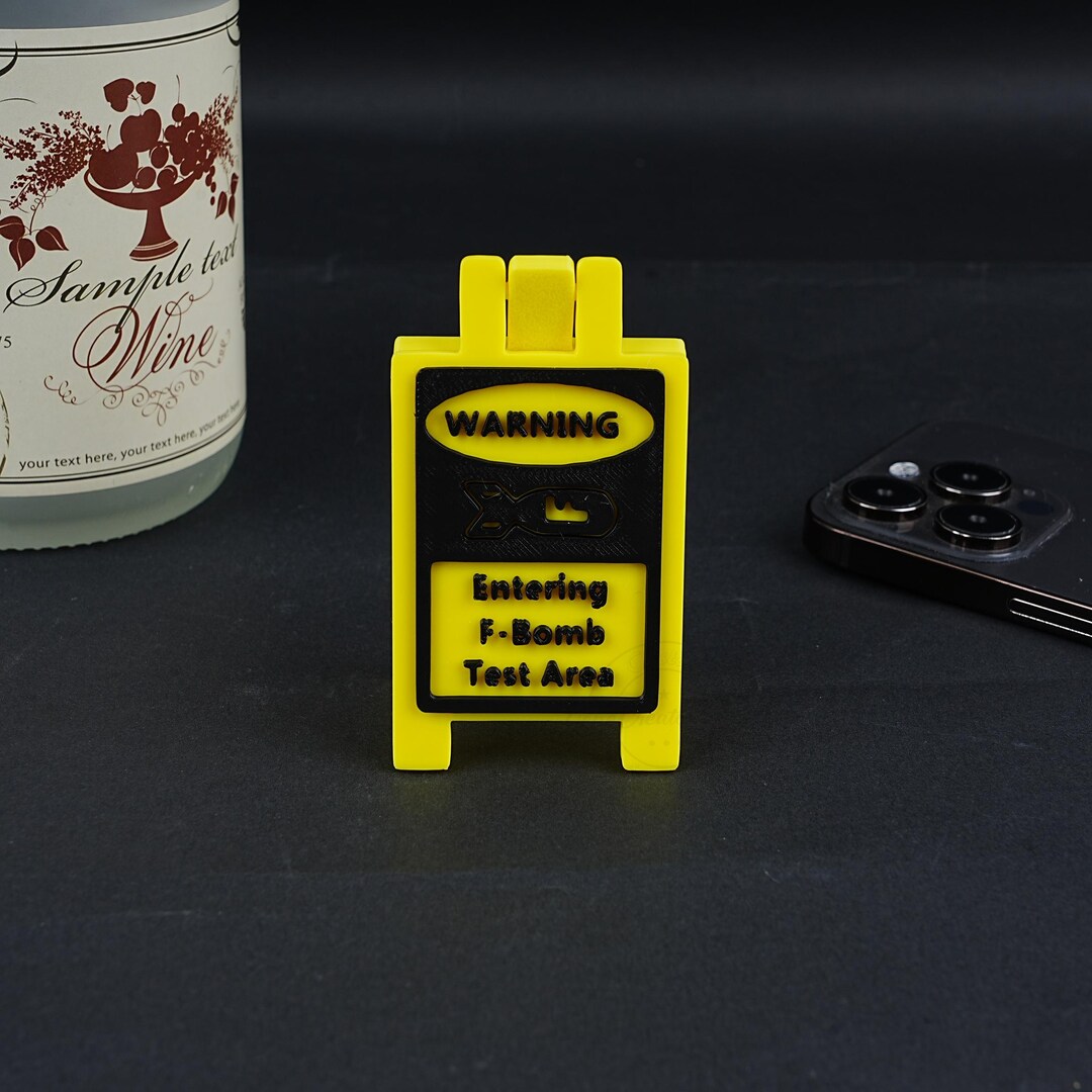 Custom Miniature Floor Sign, 3D Printed Personalized Warning Sign ...