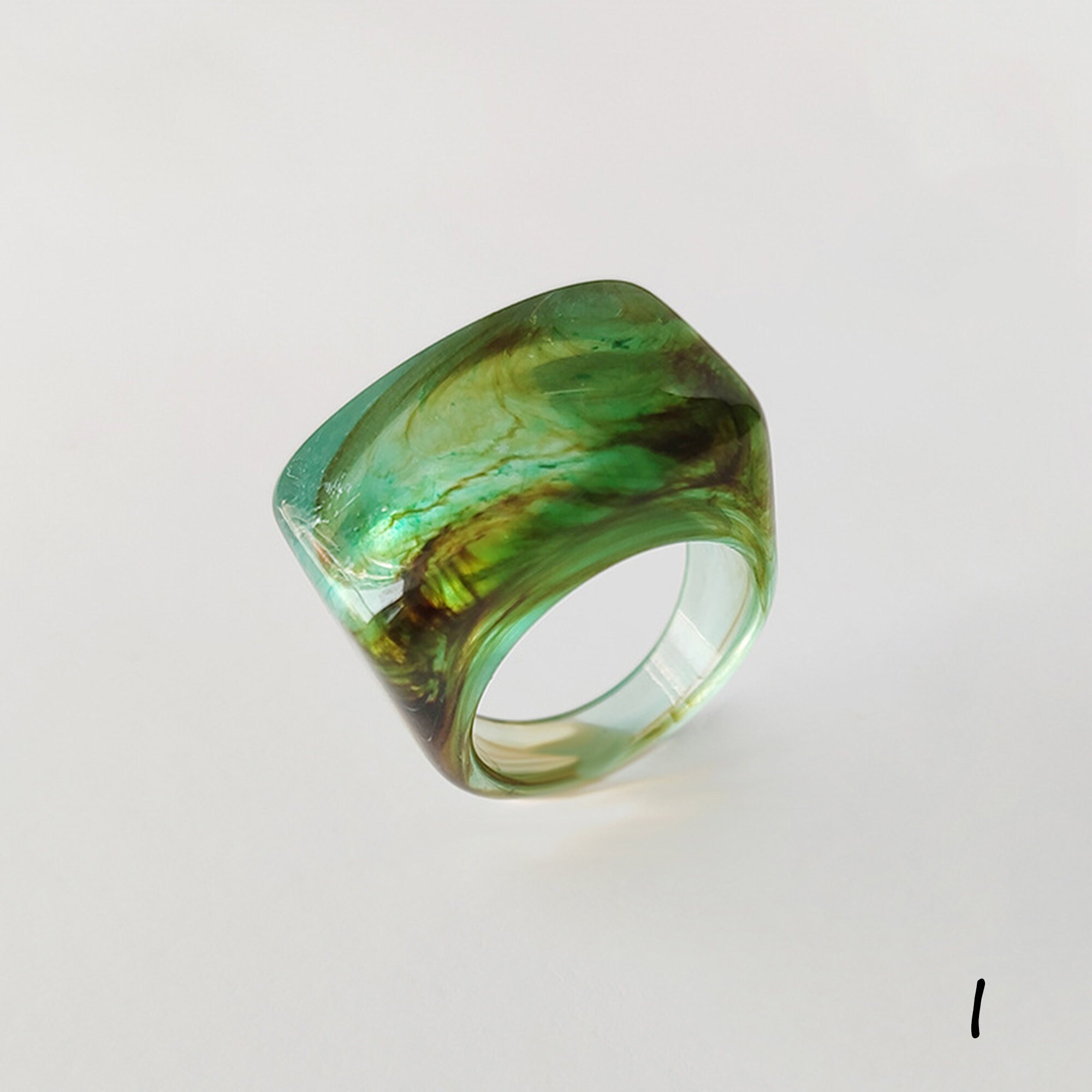 Retro Resin Rings Vintage Ring Collection Dome Ring - Etsy