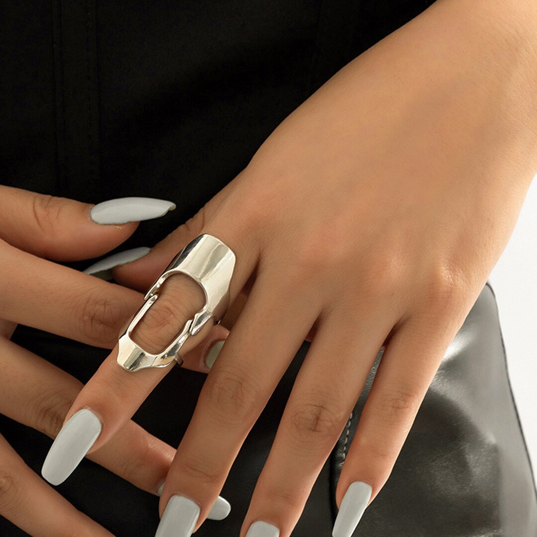 Fashion Gothic Hollow Finger Ring Minimalist Geometric Joint - Etsy