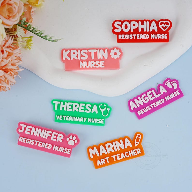 Personalized Name Tags, Custom Name Badges With Magnetic Backing, Name ...