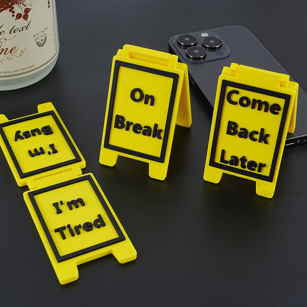 Custom Mini Desk Sign, Personalized 3D Printed Floor Sign, Colorful ...