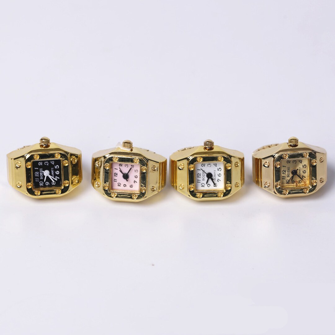 Vintage Watch Ring, Adjustable Finger Clock Ring, Unique Rings, Alloy ...