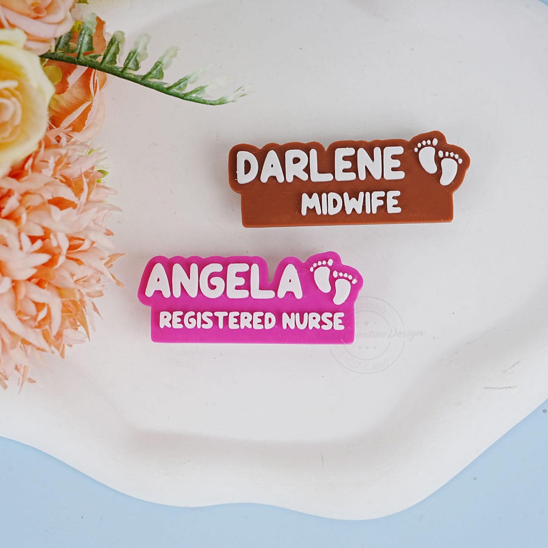 Custom Magnetic Name Tags, Personalized Name Badge for Midwife, Nurse ...