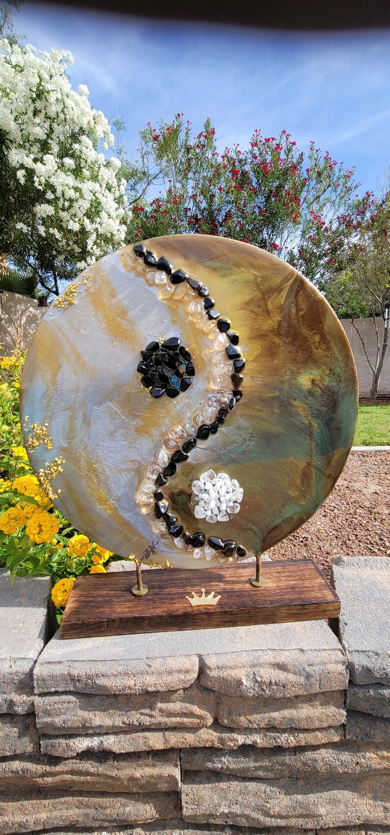Stunning Yin Yang With Stand- Unique Gifts for the Ones That Love Peace and Light -1 - Etsy