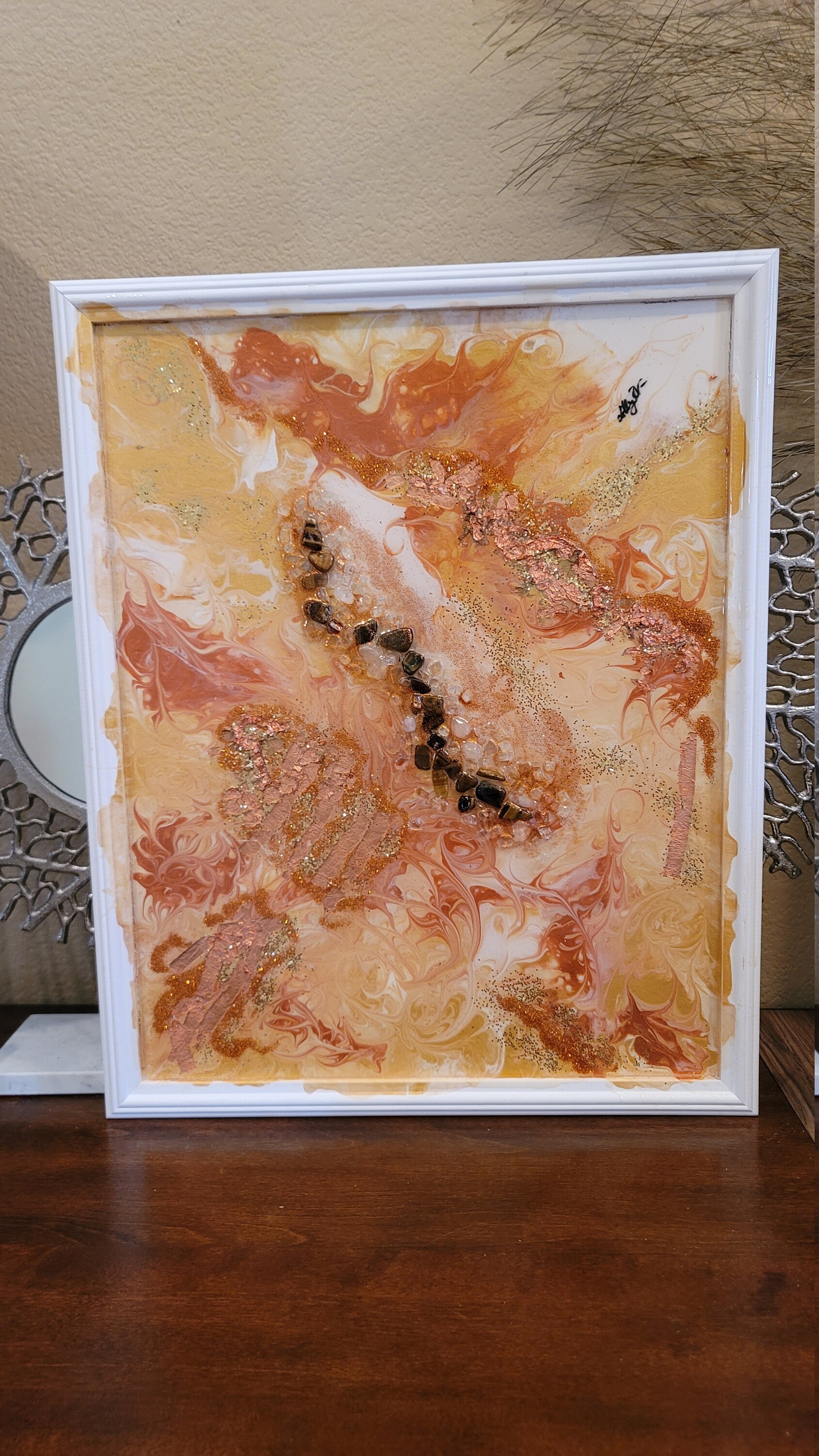 Tiger Eye Healing Stones Resin Painting - Etsy