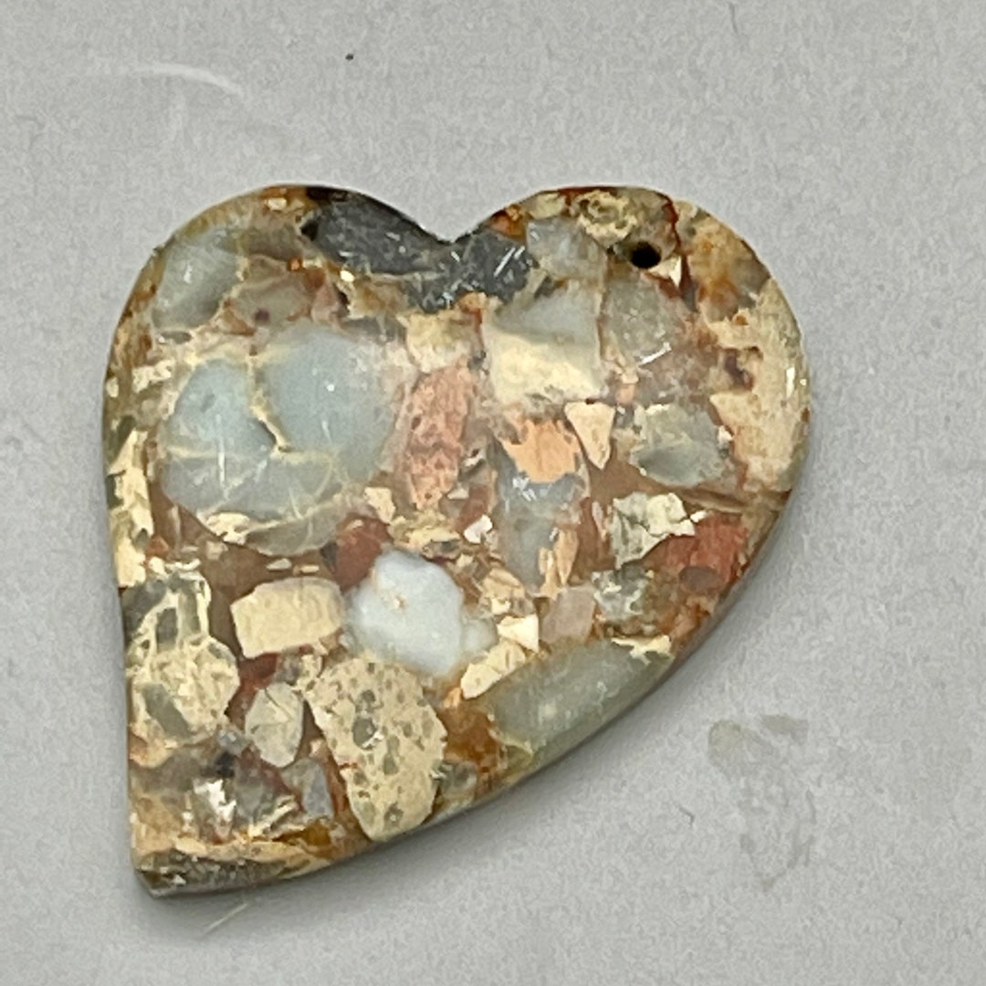 Snakeskin Jasper Pendant Bead Heart Jewelry Making Gemstone Focal - Etsy