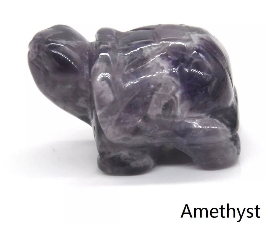 Amethyst Turtle Stone Carving: Natural Crystal Figurine (1.5 Inch) - Etsy