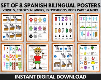 Bilingual Body Parts - Etsy