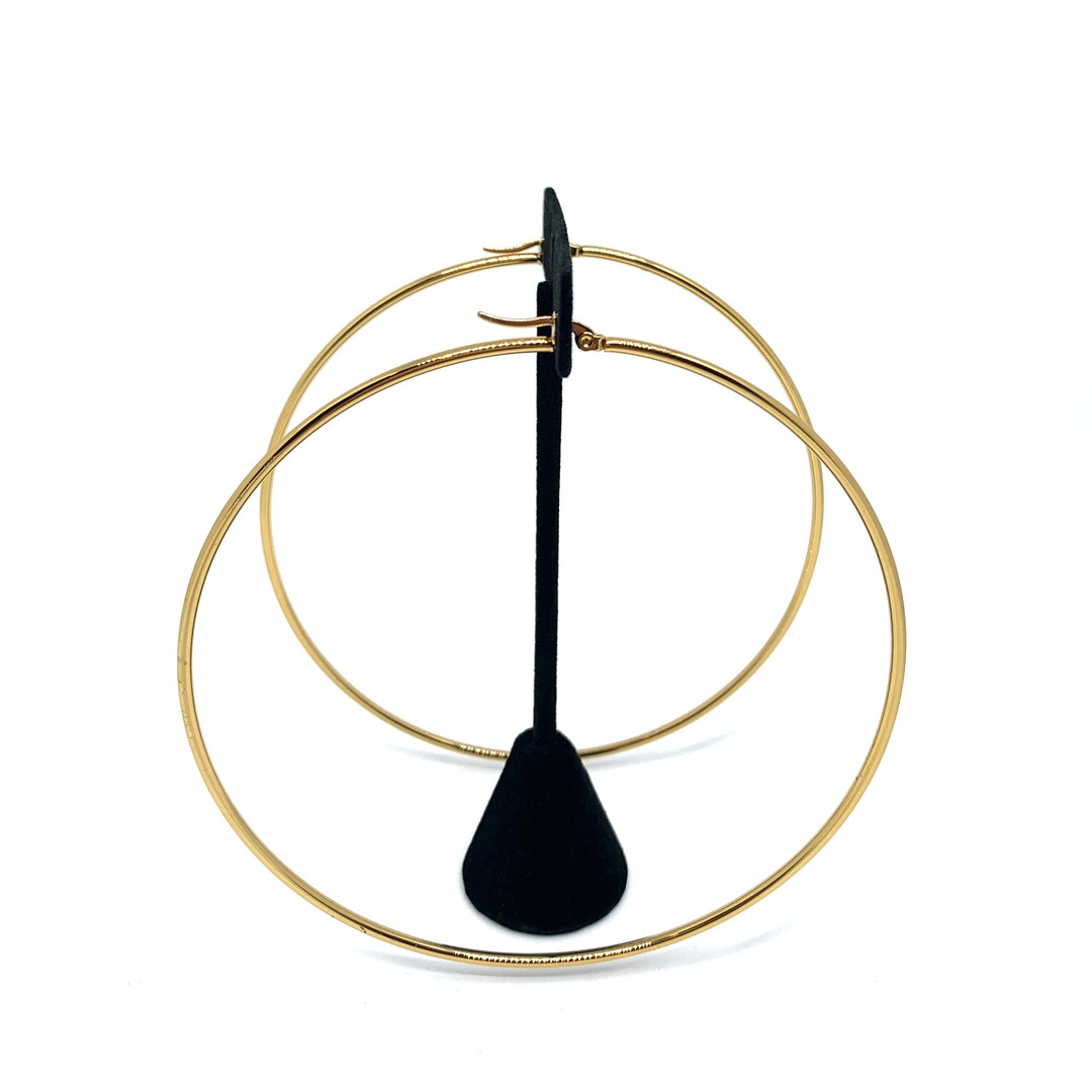 Oversized 4 Inch Gold Hoop Earrings / Huge Gold Hoops / 4 Inch Hoops ...