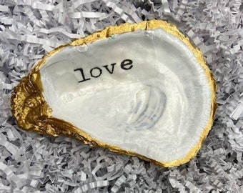 DRAGON FLY Decoupaged OYSTER Shell, Trinket Dish, Birthday, Anniversary ...