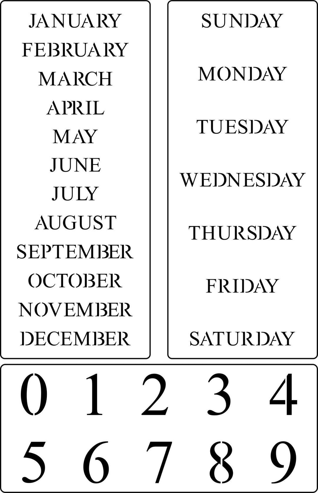 Calendar Block Stencil - Etsy