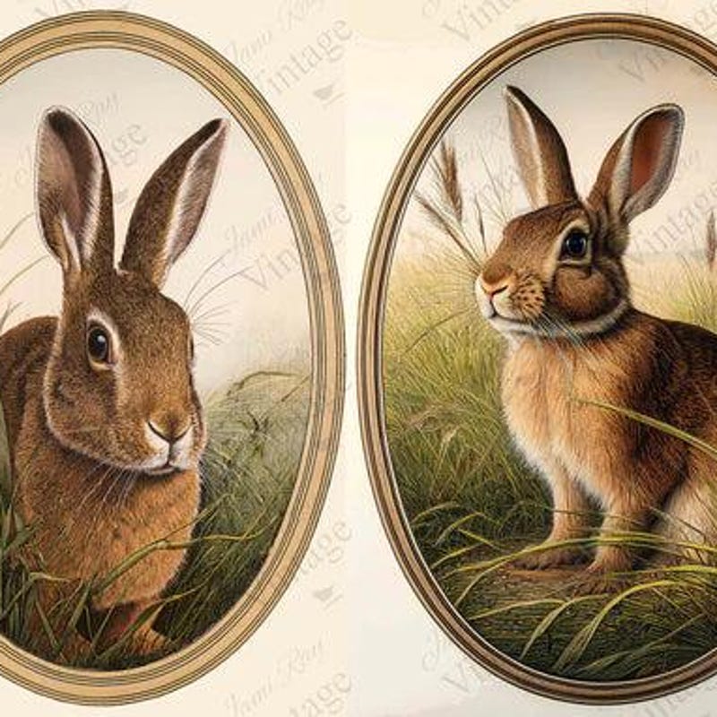 Antique Rabbit Decoupage Paper - Etsy