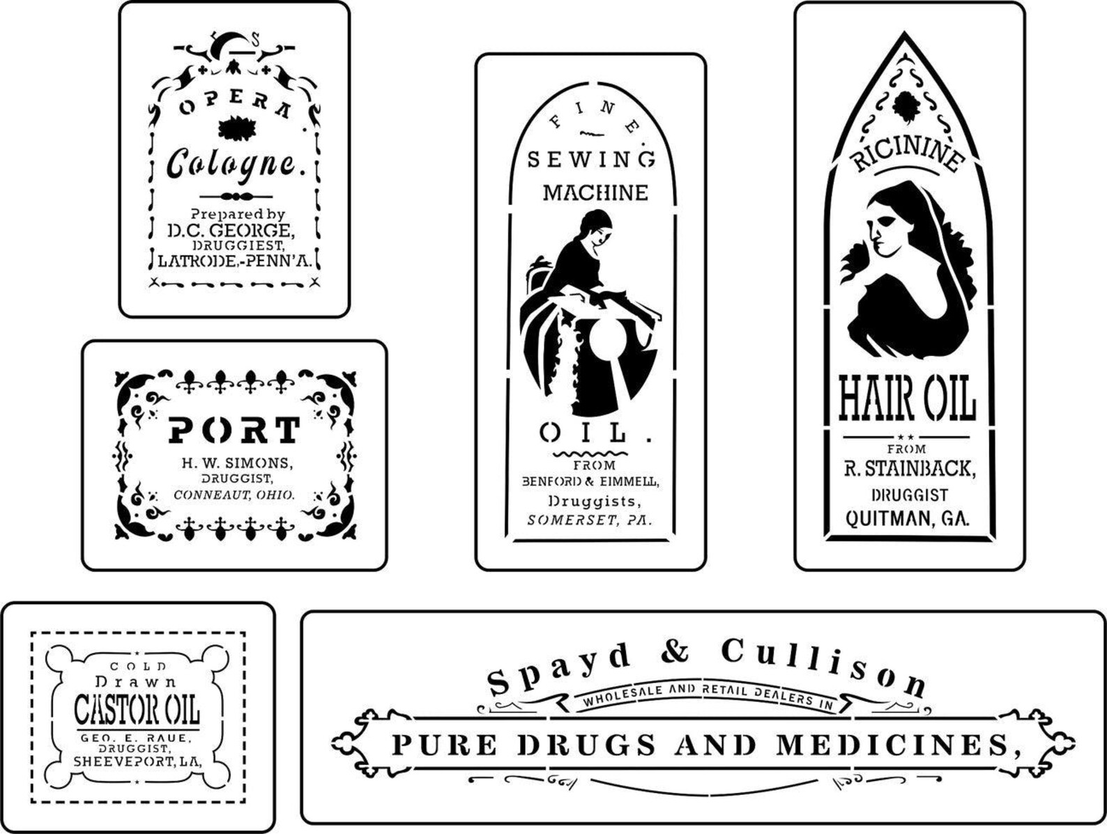 Apothecary Labels 1 Stencils - Etsy