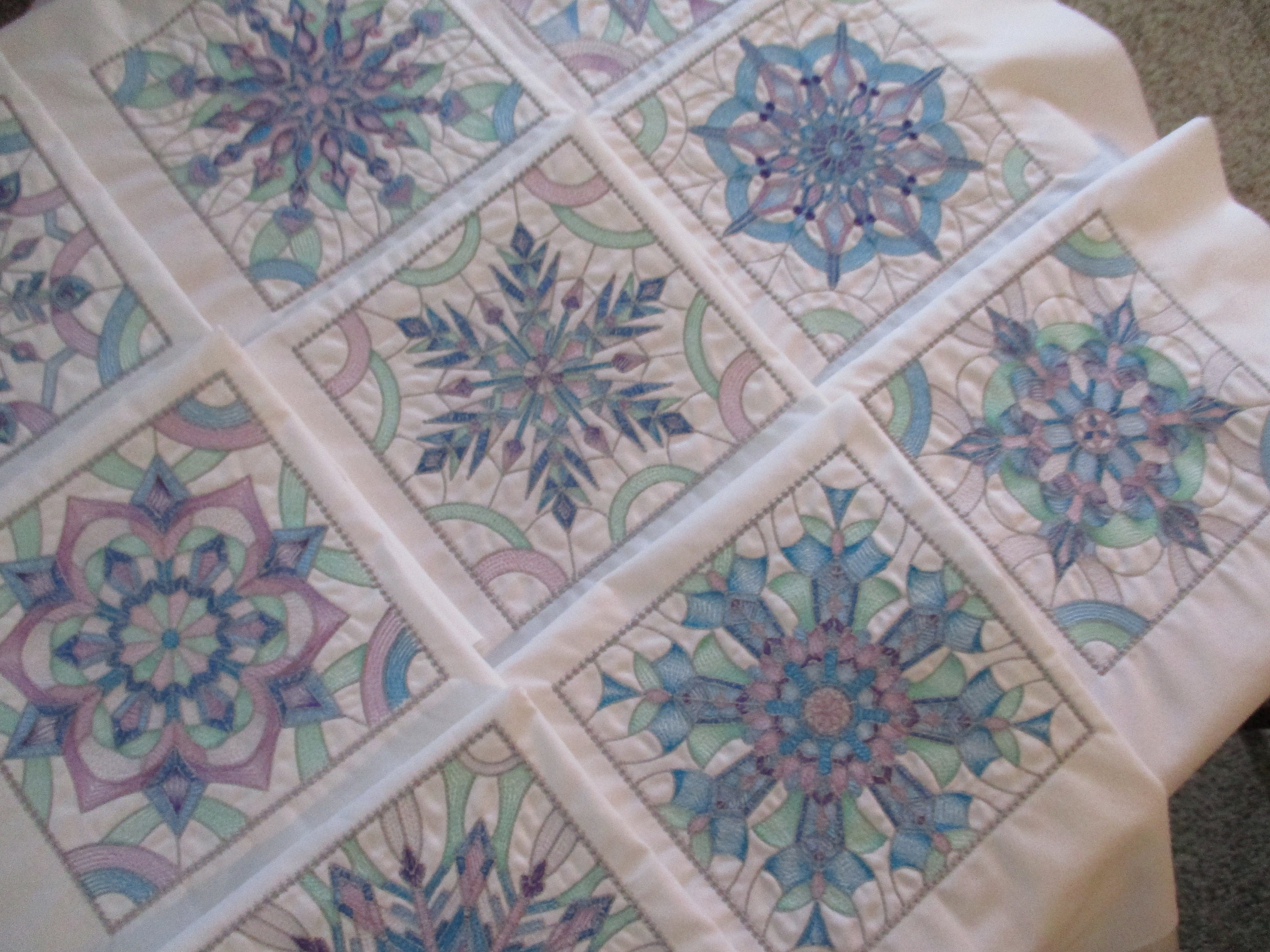 Embroidered Quilt Blocks Stained Glass Quilt Blocks Quilt Squares Quilt ...