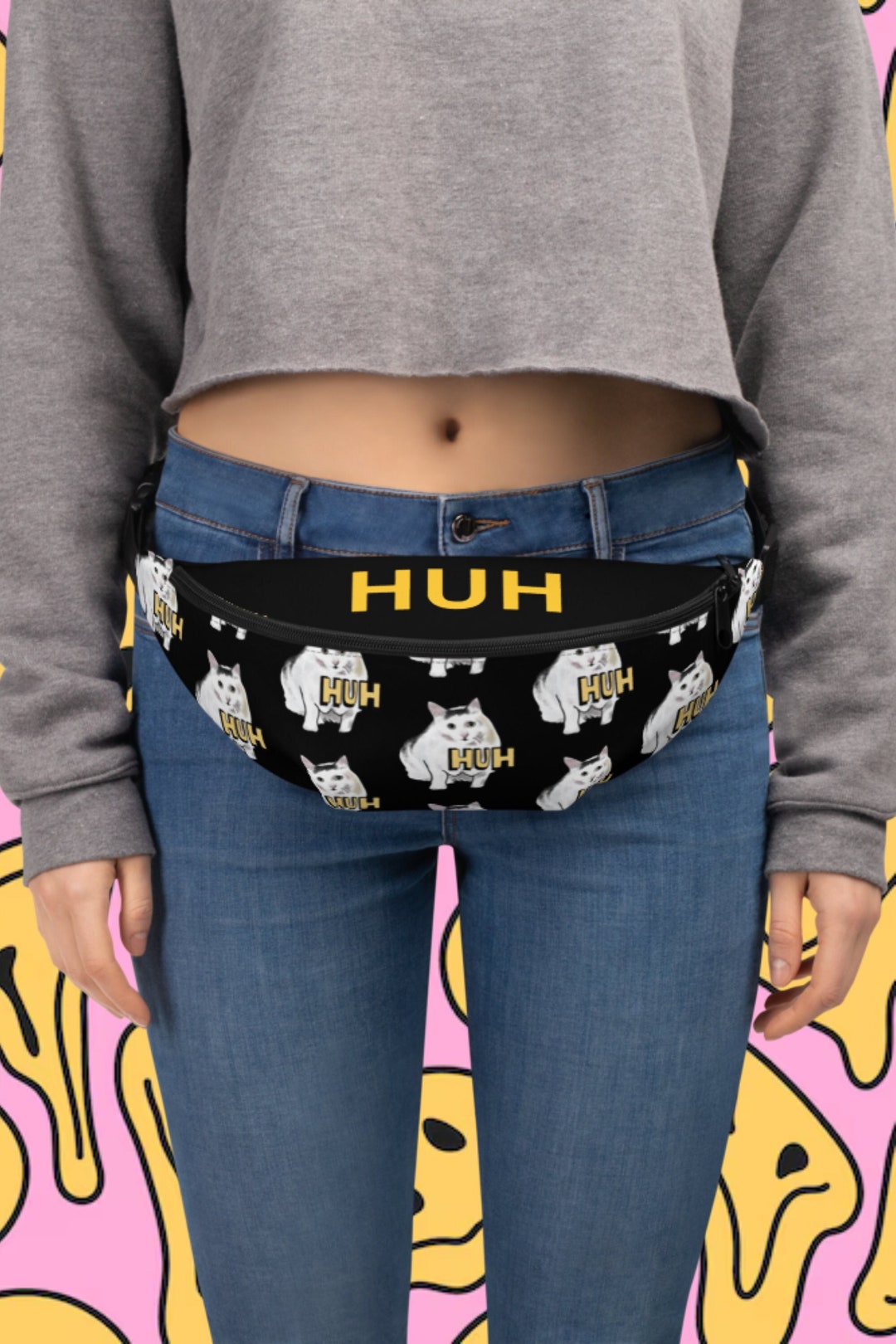 Meme Cat Fanny Pack, Festival Fanny Pack, Meme Cat, Huh Cat, Rave Fanny ...