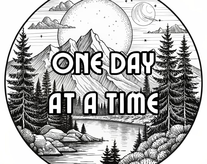 1 Coloring Sheet One Day at A Time for Recovery, Mental Health ...