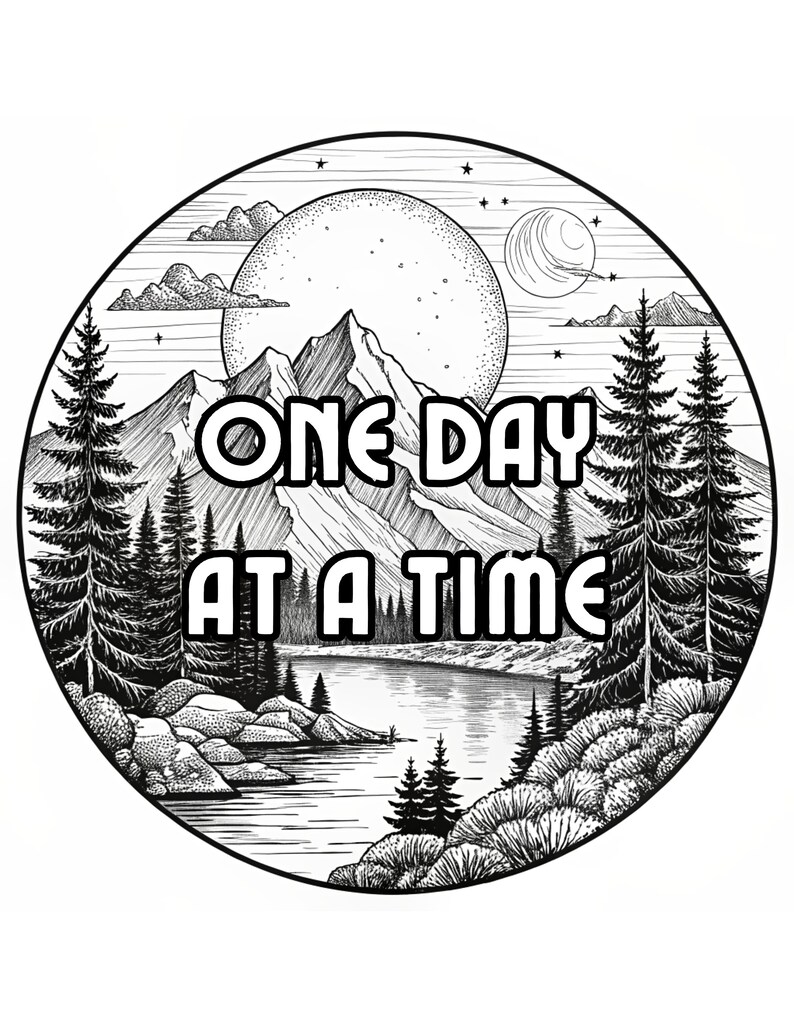 1 Coloring Sheet One Day at A Time for Recovery, Mental Health ...