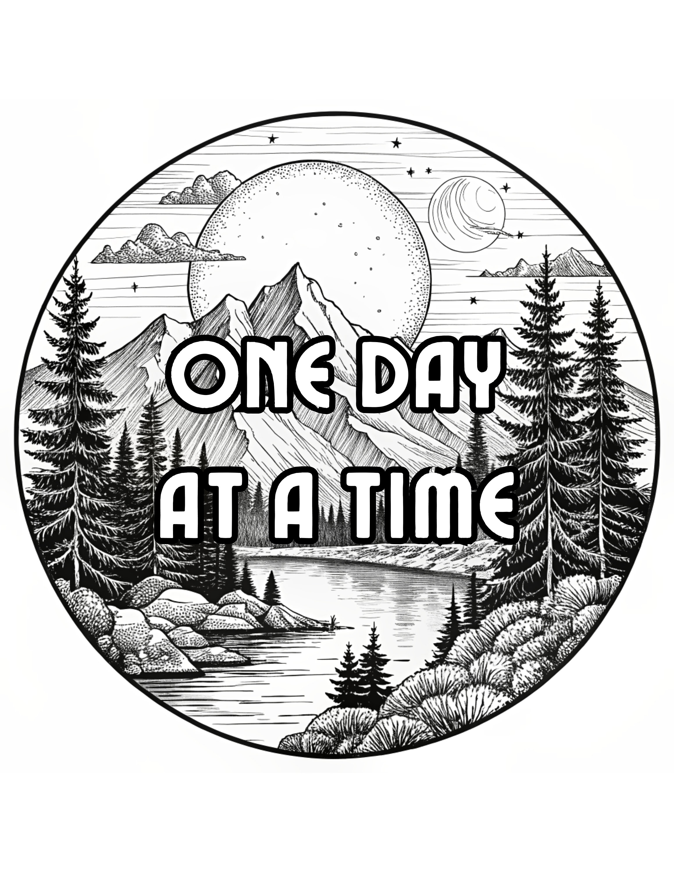 1 Coloring Sheet One Day at A Time for Recovery, Mental Health ...