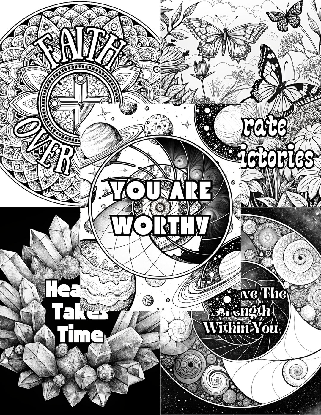 5 Recovery and Mental Health Coloring Sheets, Positivity, Group Work - Etsy