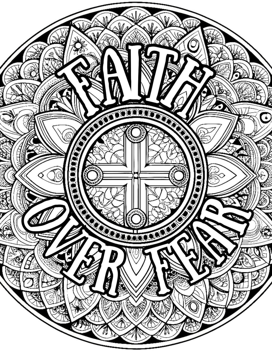 1 Coloring Sheet Faith Over Fear for Recovery, Mental Health ...