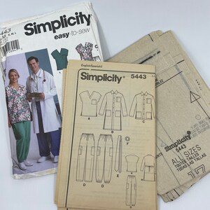 Scrubs Pattern Simplicity Easy-to-sew 5443 Sizes S, M, L Uncut - Etsy