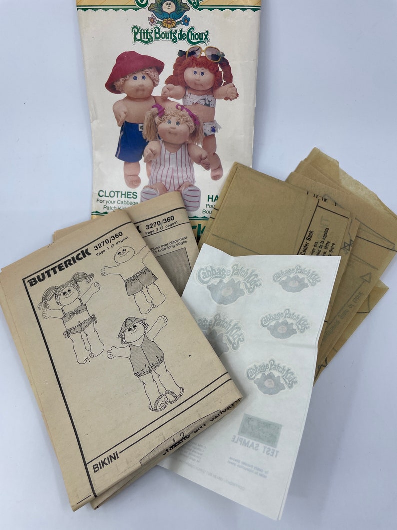 Cabbage Patch Kids Summer Wear Doll Clothes Pattern Butterick 3270 ...