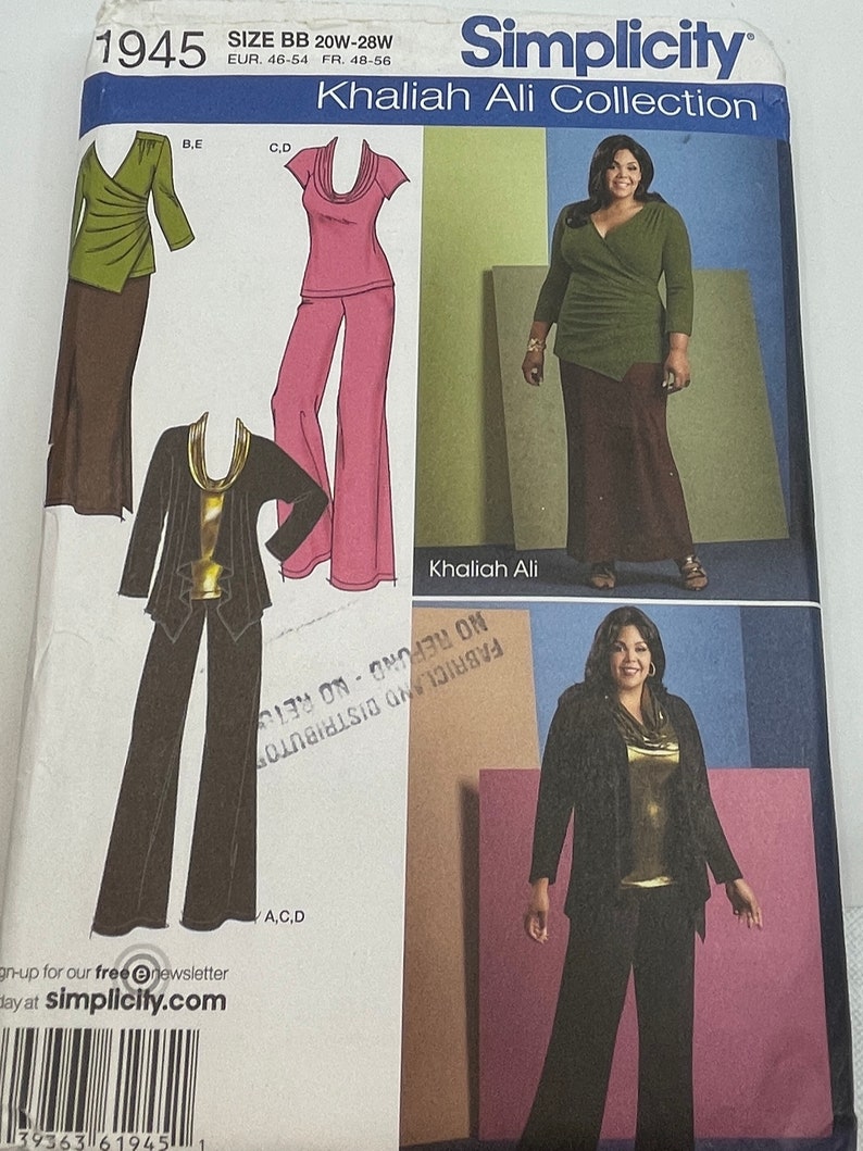 Women's Plus Size Simplicity Pattern 1945 Khaliah Ali Collection Size ...
