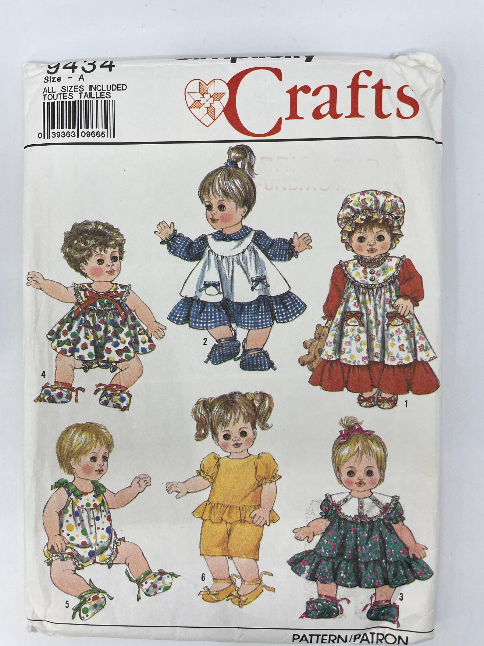 14 18 Baby Doll Clothes Pattern Simplicity 9434 - Etsy