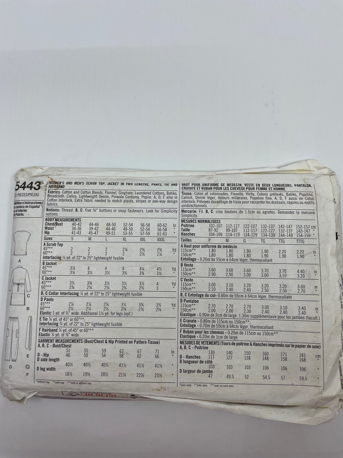 Scrubs Pattern Simplicity Easy-to-sew 5443 Sizes S, M, L Uncut - Etsy