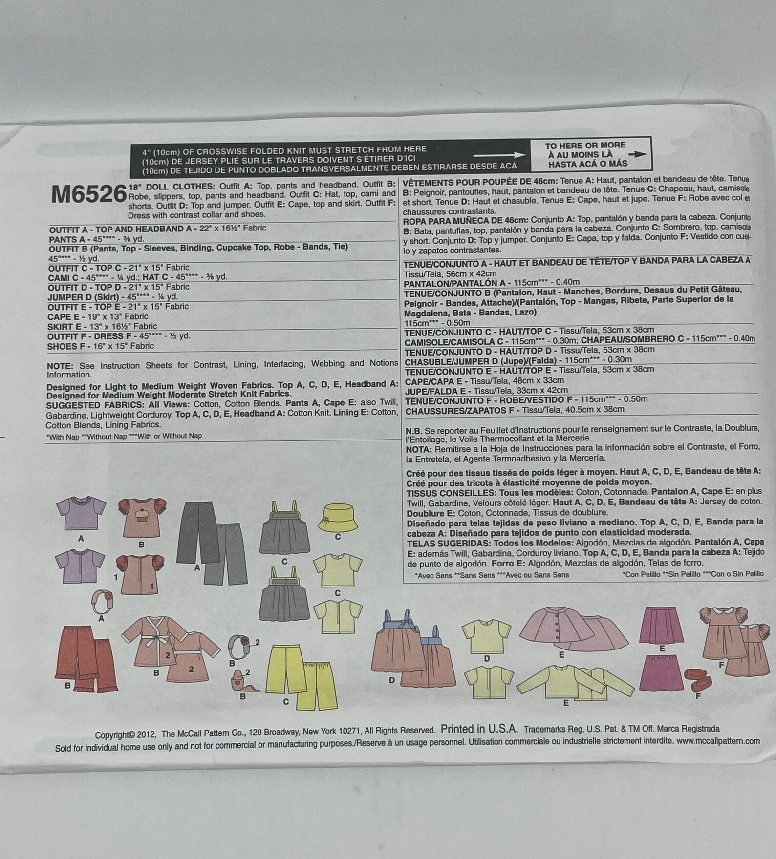 18 Doll Clothes Mccalls Crafts Pattern M6526 UNCUT - Etsy