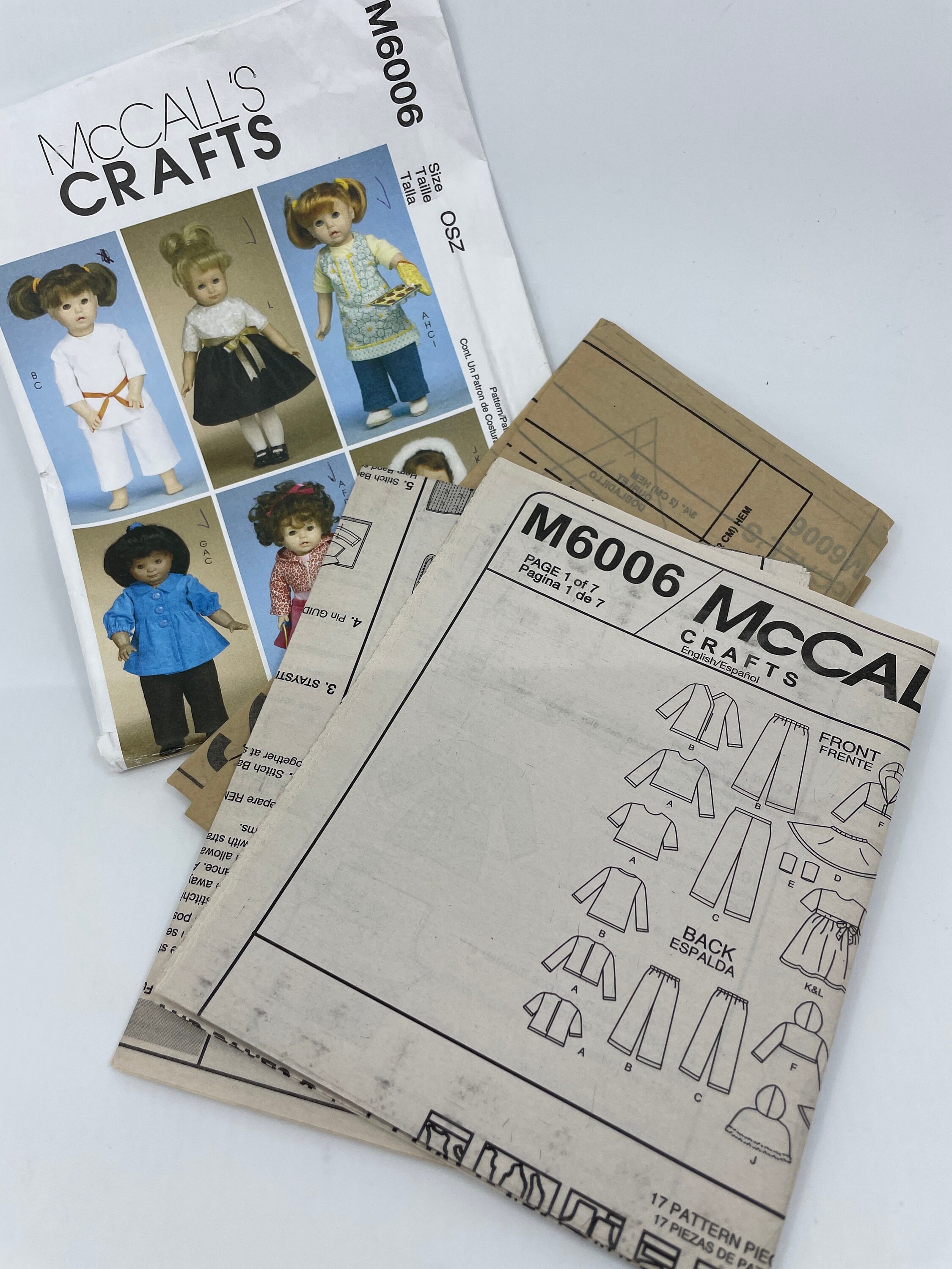 18 Doll Clothes Mccalls Crafts Pattern M6006 UNCUT - Etsy