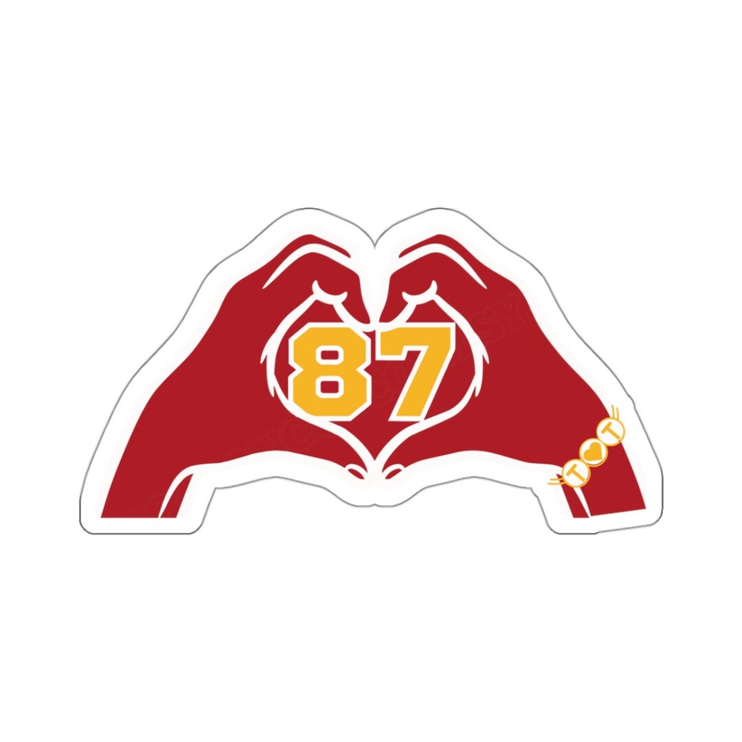 Travis Kelce Taylor Swift 87 Heart Hands Sticker Kansas City Chiefs ...