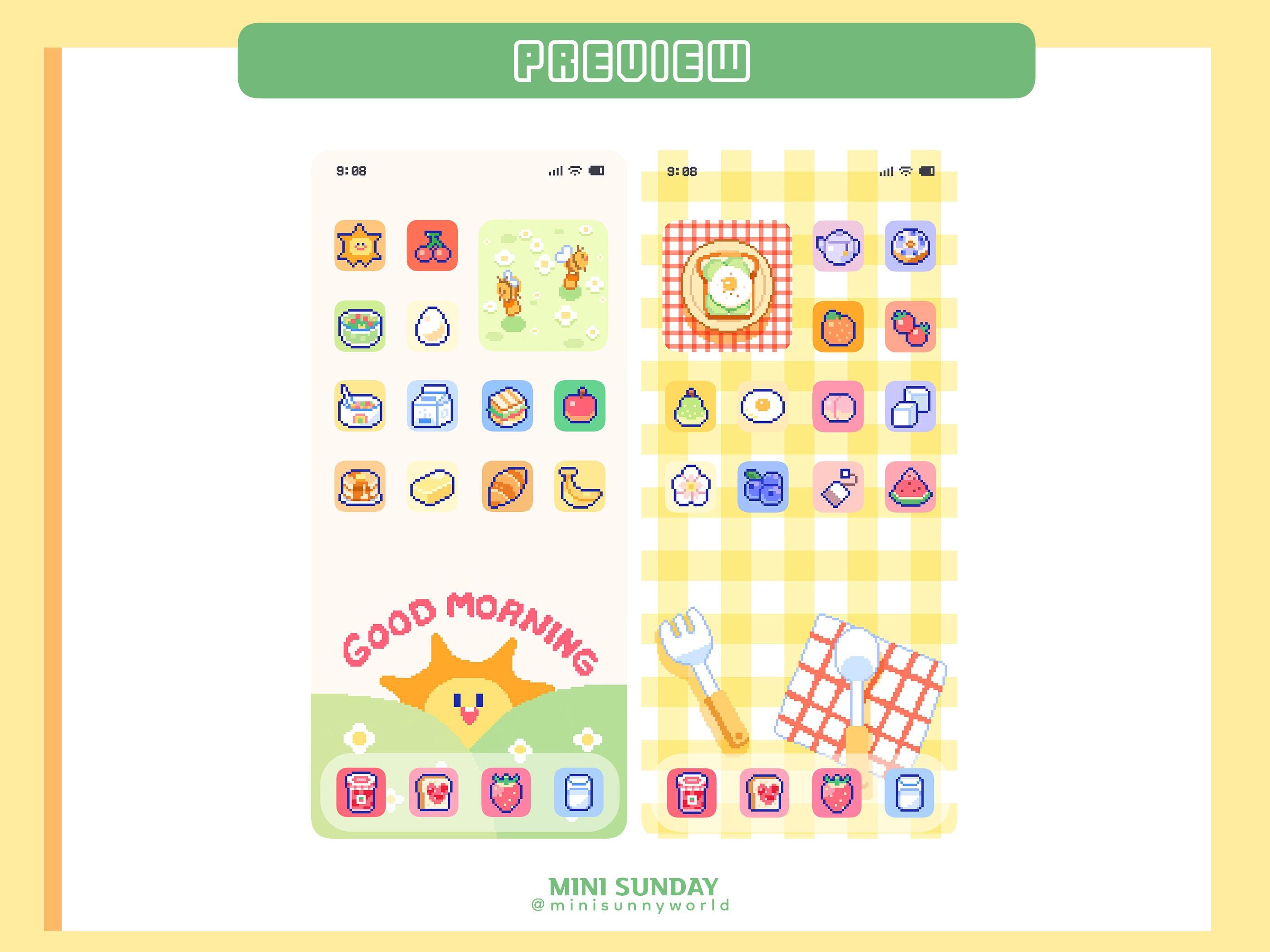 63 App Icon Pack / Sunday Morning Breakfast / Wallpapers & Widgets ...
