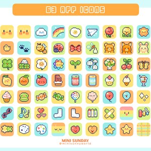 63 App Icon Pack / Happy Sunday / Kidcore / Wallpapers & Widgets ...