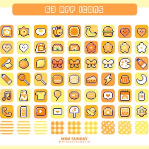 63 App Icon Pack / Yellow Therapy / Wallpapers & Widgets / Pixel / Ios ...