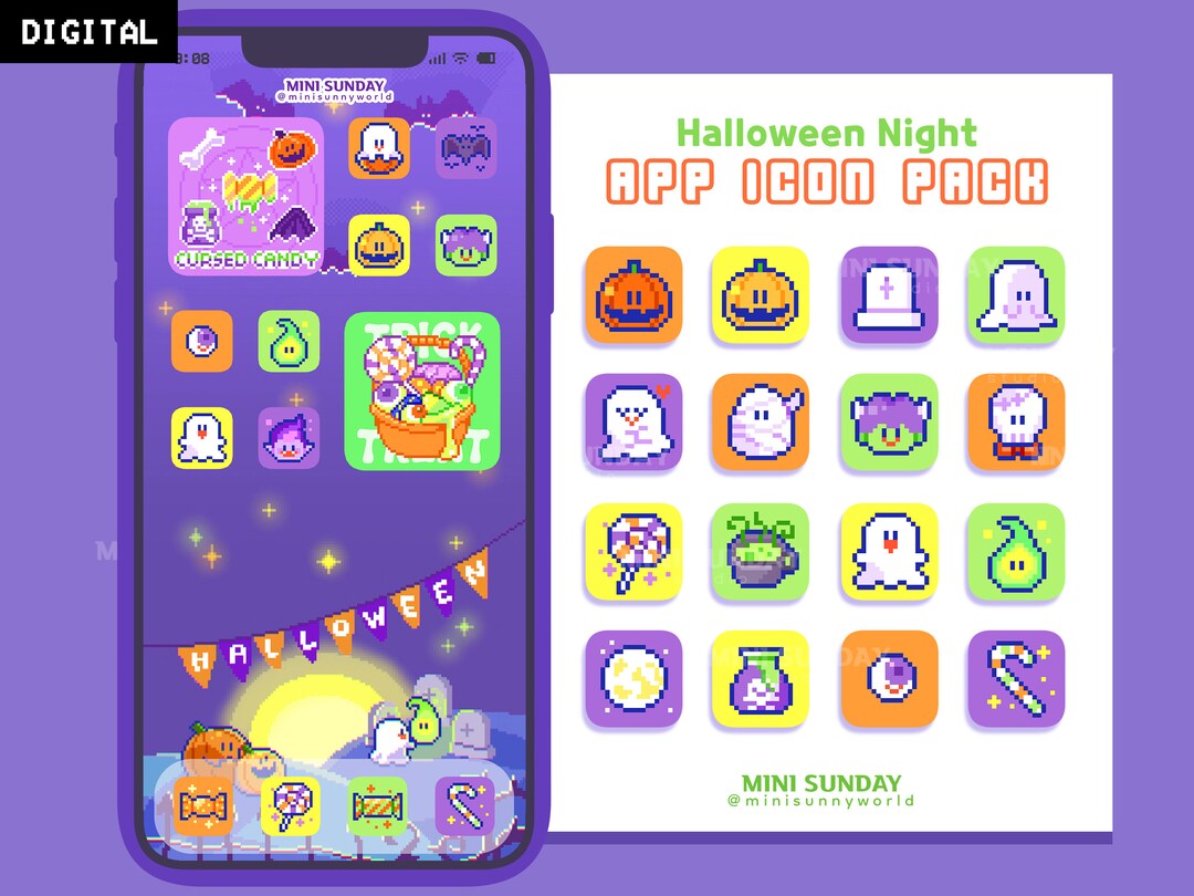 35 App Icon Pack / Halloween Theme / Wallpapers & Widgets / Pixel / Ios ...