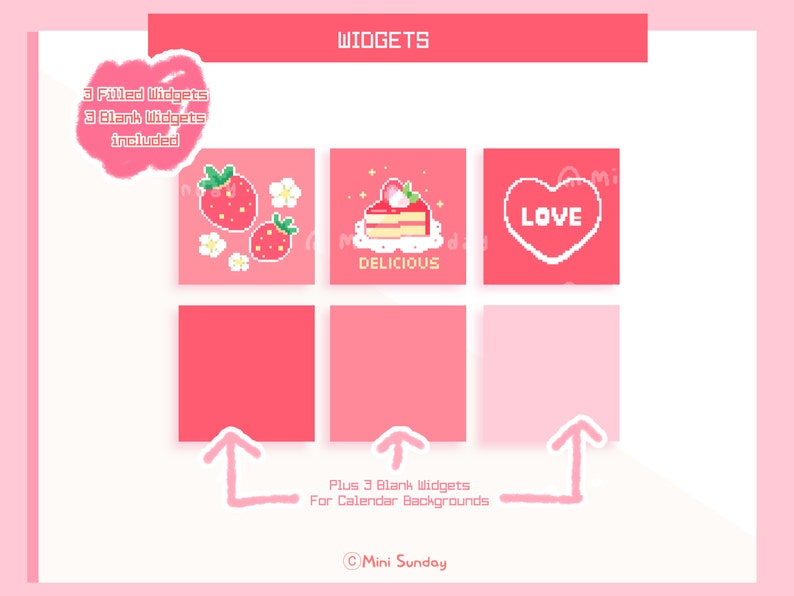 63 App Icon Pack / Pink Party / Wallpapers & Widgets / Pixel / - Etsy