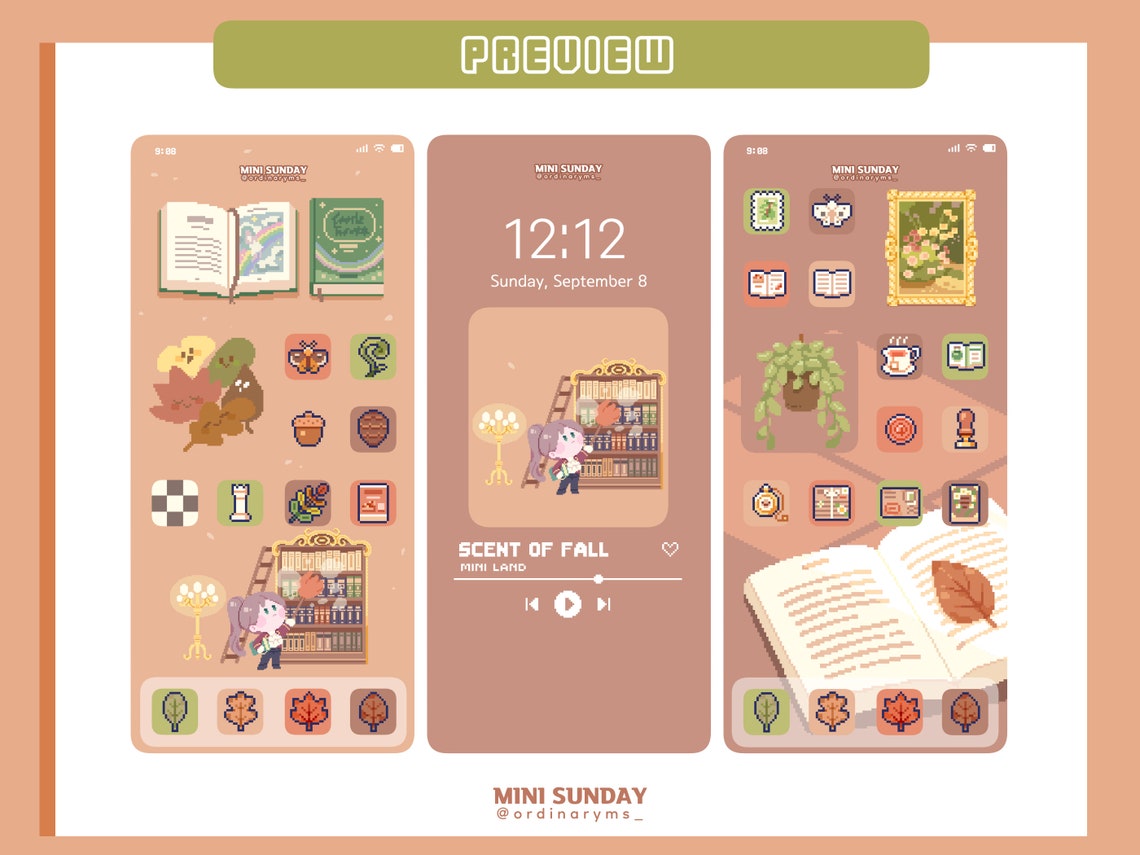 63 App Icon Pack / Scent of Fall / Wallpapers & Widgets / - Etsy