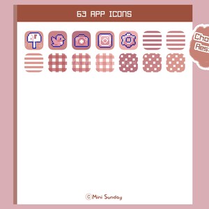 63 App Icon Pack / Choco Memory / Wallpapers & Widgets / Pixel - Etsy