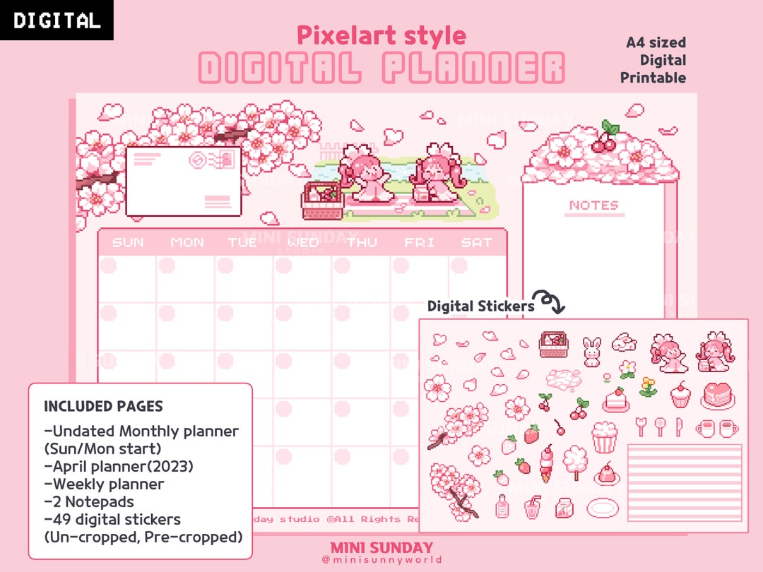 Cherry Blossom Picnic Themed Digital Planner / Goodnotes / Planner ...