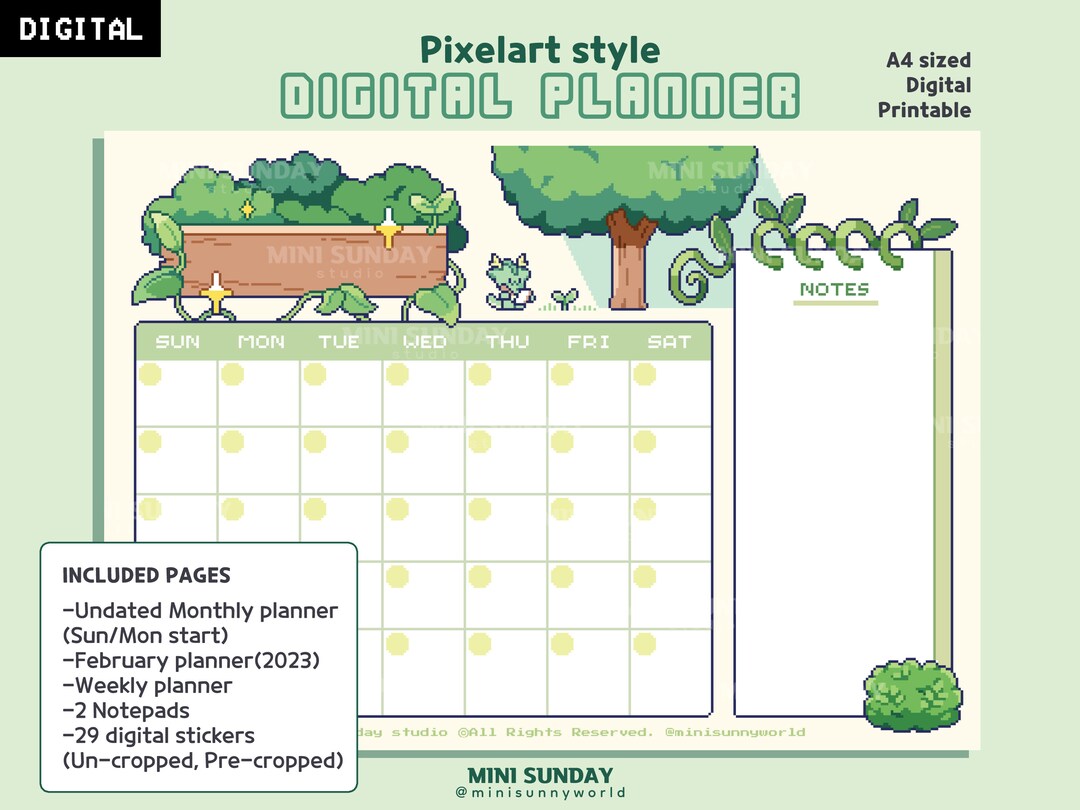 Plant Themed Digital Planner / Goodnotes / Planner Sticker / Notepads ...