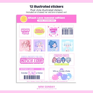 Kitsch Love Digital Stickers / Expansion Sticker / Sticker Sheet ...