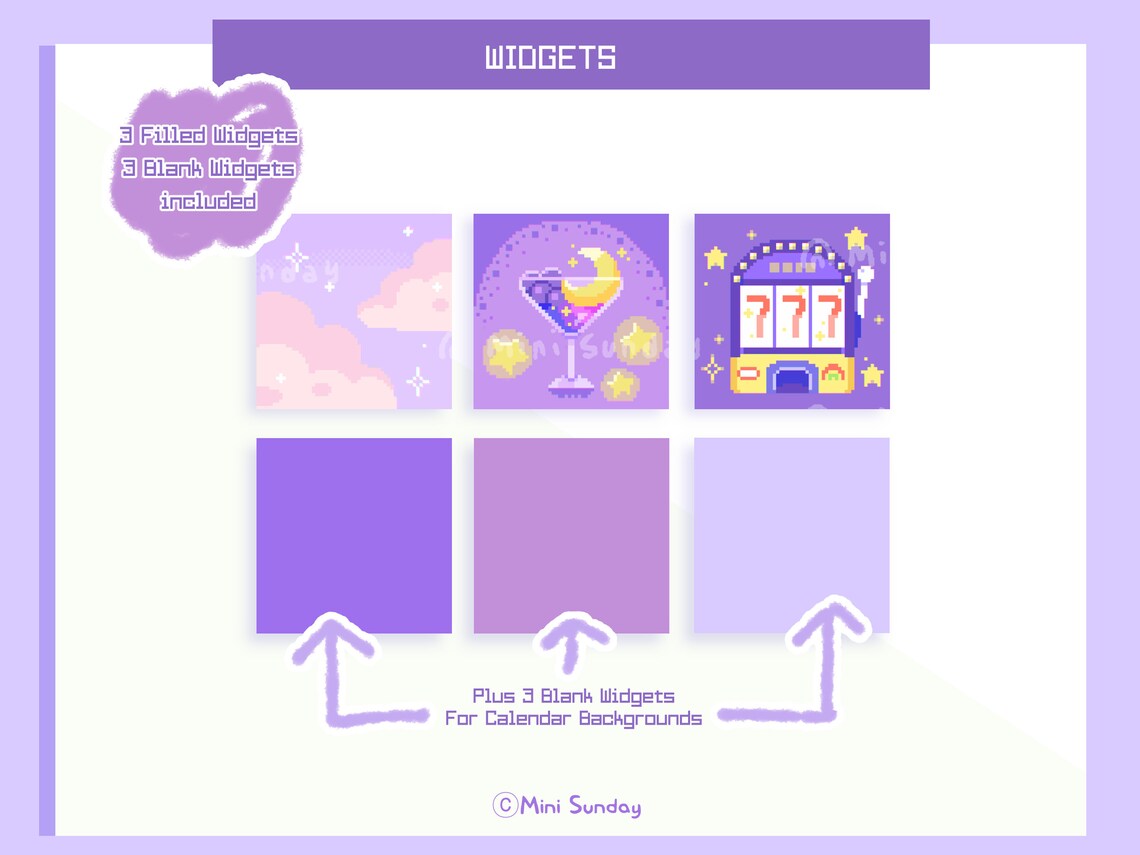 63 App Icon Pack / Purple Lucky / Wallpapers & Widgets / Pixel - Etsy